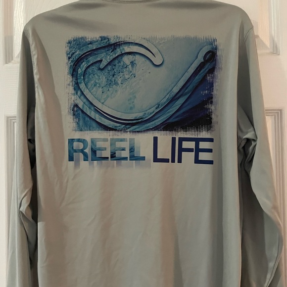 reel life | Shirts | Mens Reel Life Long Sleeve Performance Shirt Wave ...